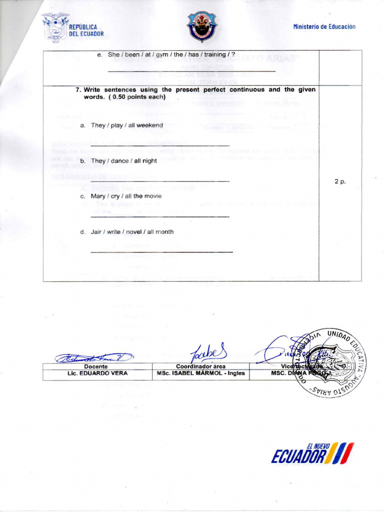 Last Page Final Exam 2nd Course 2025-2026 | PDF