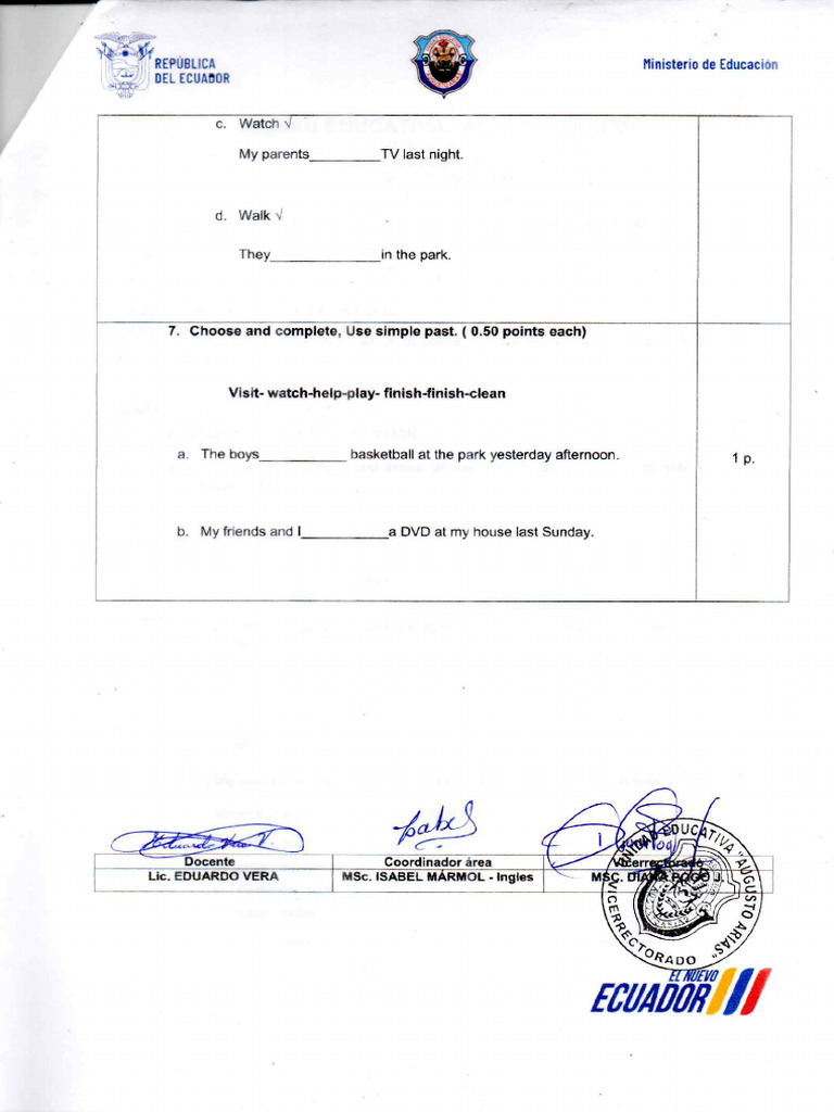 Last Page Final Exam 1st Course 2025-2026 | PDF