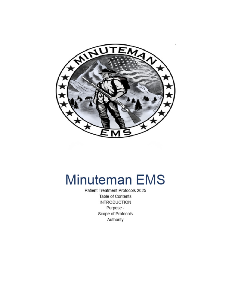 Minuteman EMS Protocols 2025 | PDF | Emergency Medical Technician ...
