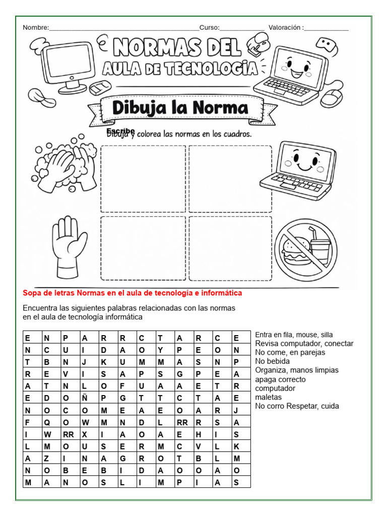 Actividad Normas en El Aula de Tecnologia | PDF