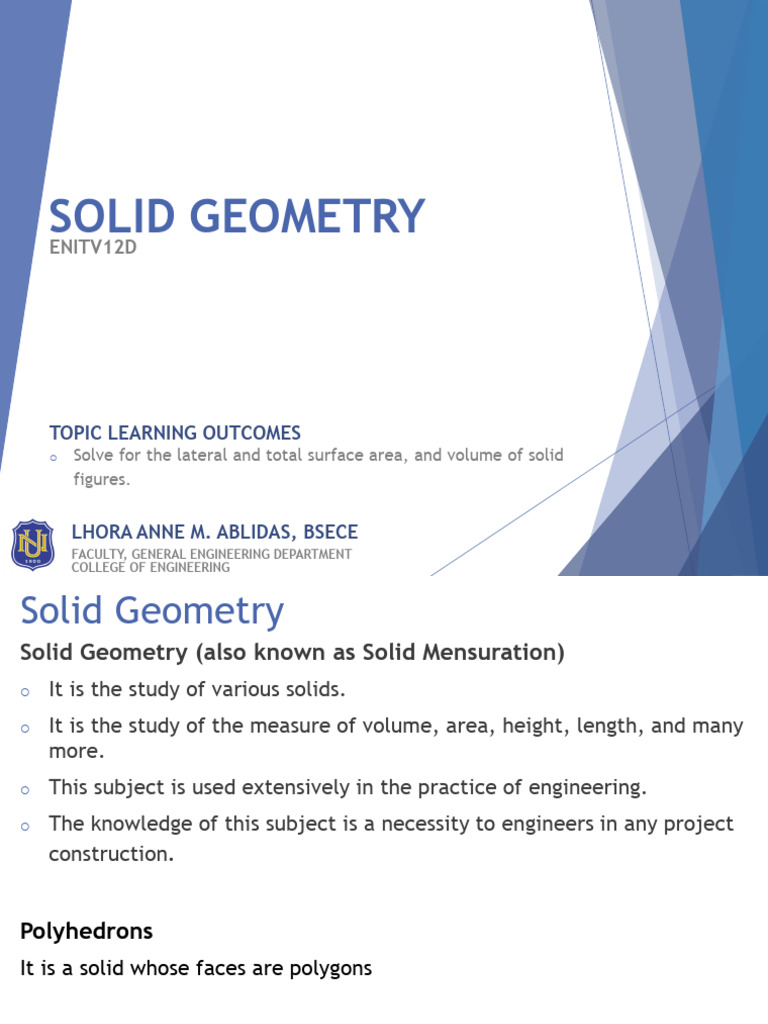 11 GEOMETRY - Solid Figures | PDF | Euclidean Geometry | Polytopes