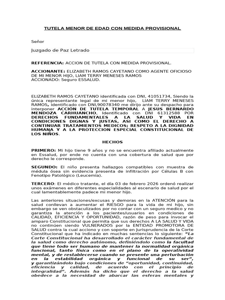 Tutela Temporal - Rev1 | PDF | Cuidado de la salud