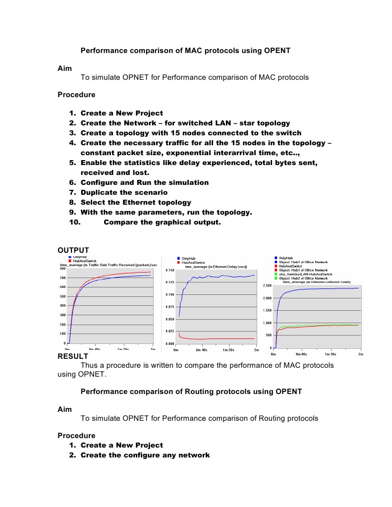 To Simulate OPNET For Performance Comparison of MAC Protocols | PDF | Network Topology | Routing