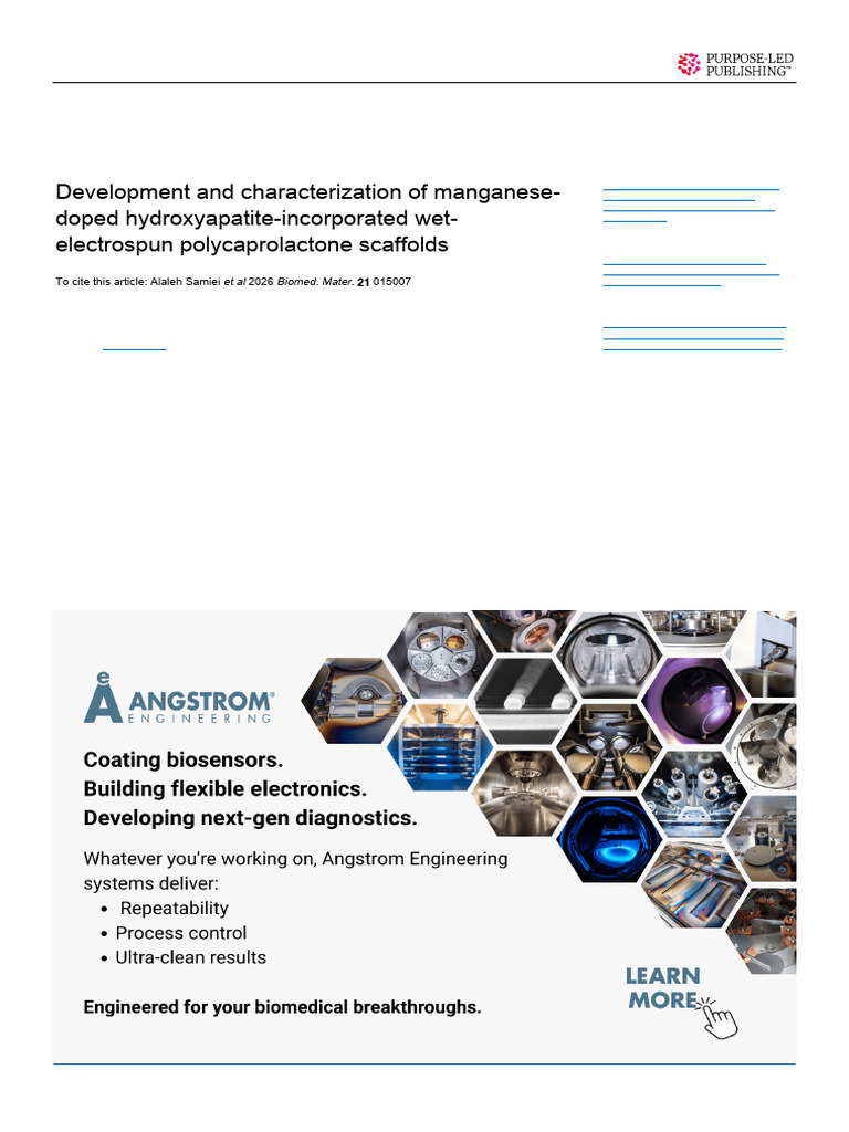 Samiei 2026 Biomed. Mater. 21 015007 | PDF | Tissue Engineering | Bone