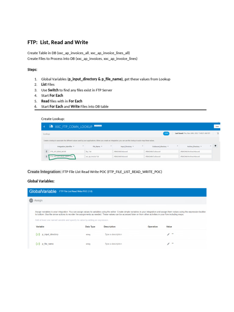 Files From FTP Server List, Read and Write Into DB Table | PDF