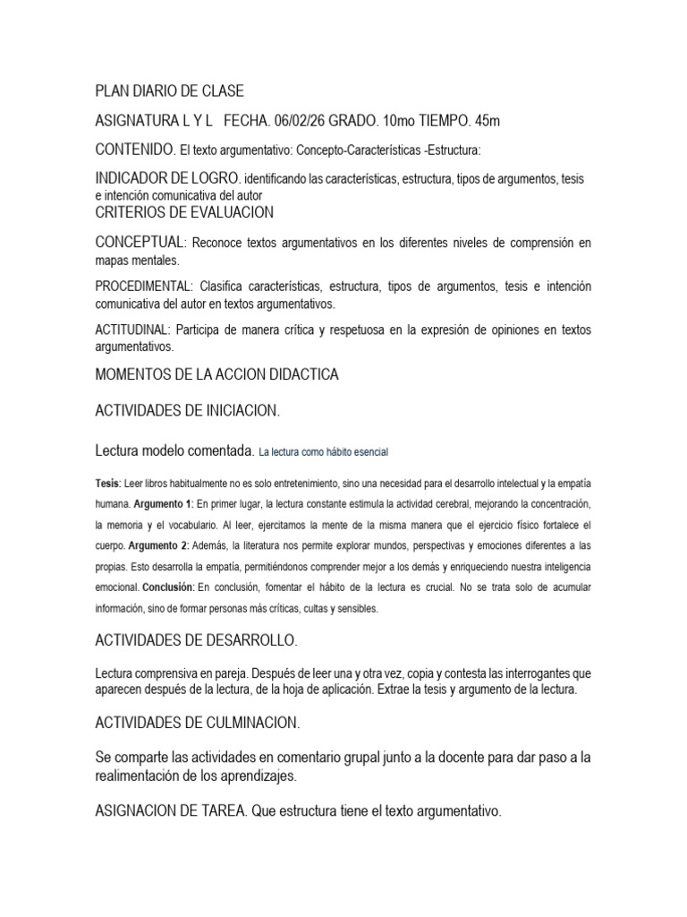 PLAN DIARIO 0902_054040 (1) | PDF | Las emociones | Evaluación