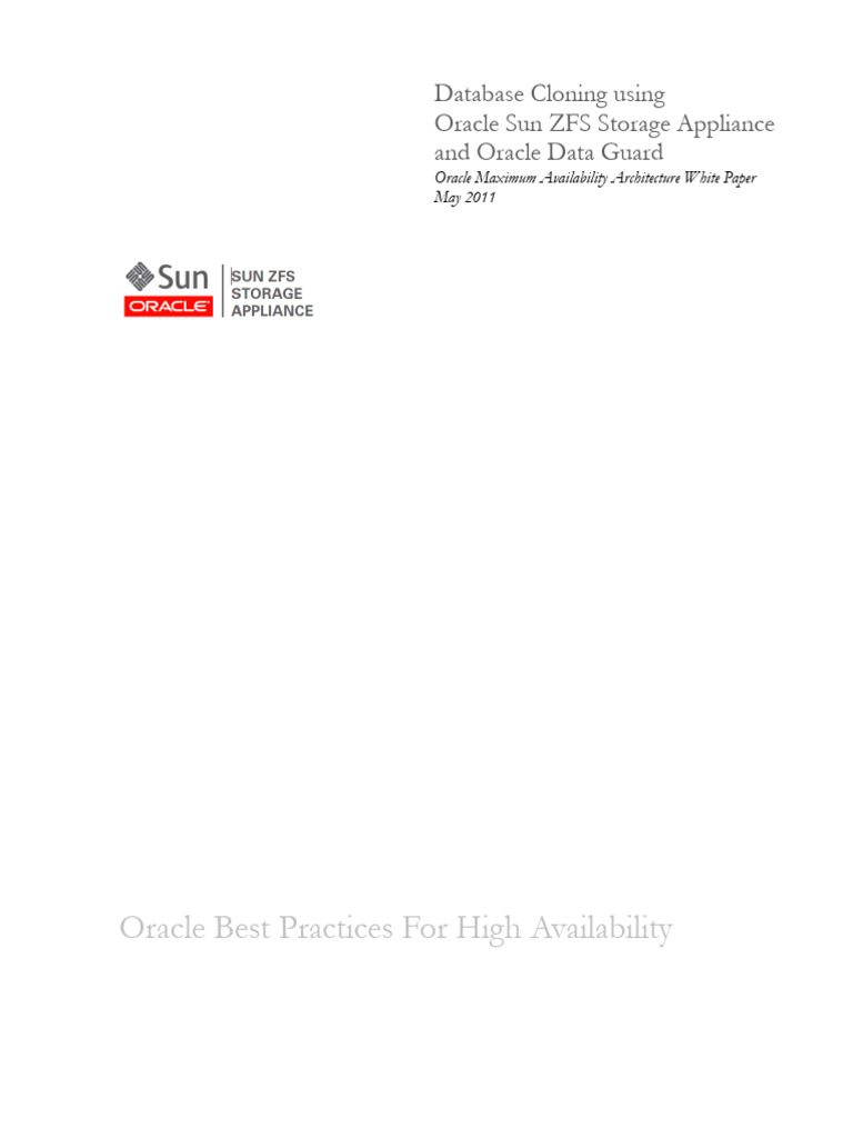 (Oracle) Database Cloning Using Oracle Sun ZFS Storage Appliance ...