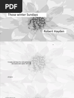 Those Winter Sundays Poem Notes | PDF
