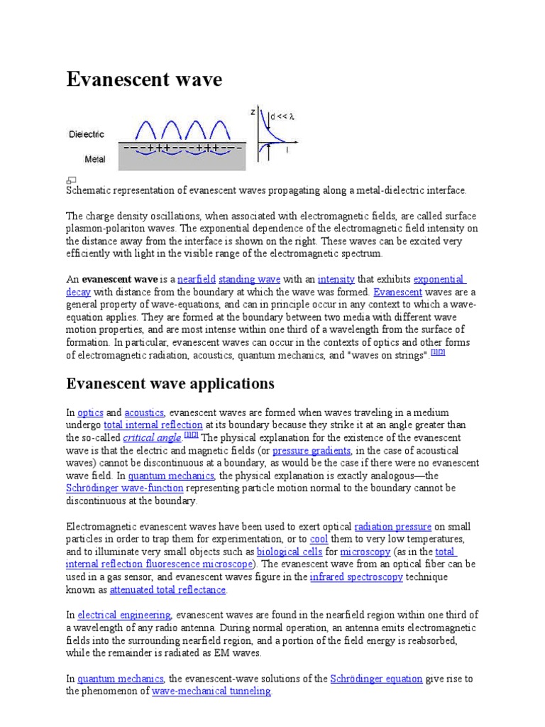 Evanescent Wave | PDF | Waves | Electromagnetic Radiation