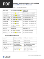 Top 25 Arabic Questions Cheat Sheet | PDF