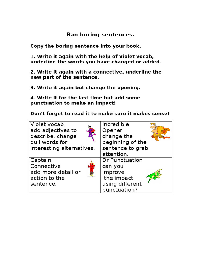 Ban Boring Sentences | PDF