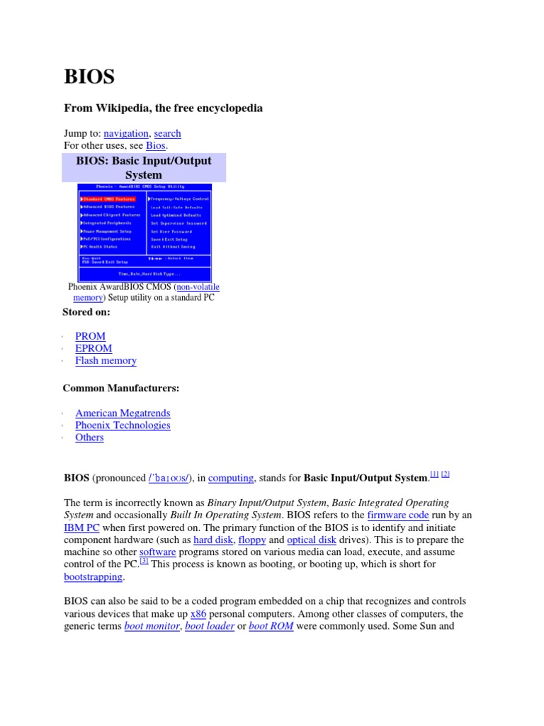 From Wikipedia, The Free Encyclopedia: Navigation Search Bios | PDF ...