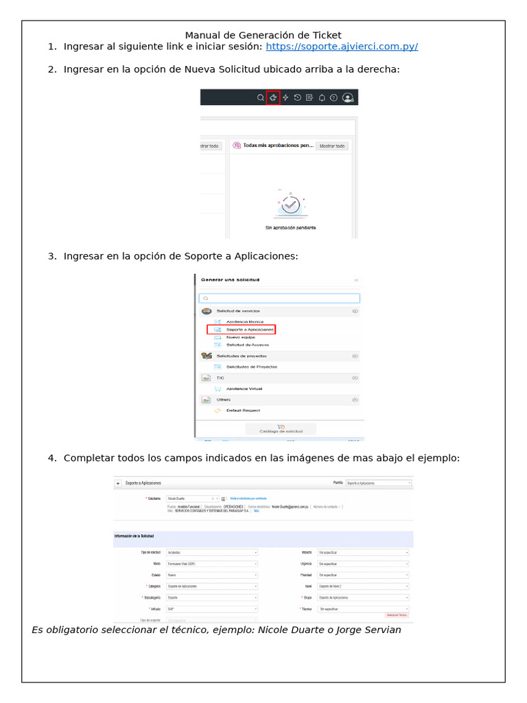 Manual de Generación de Ticket | PDF