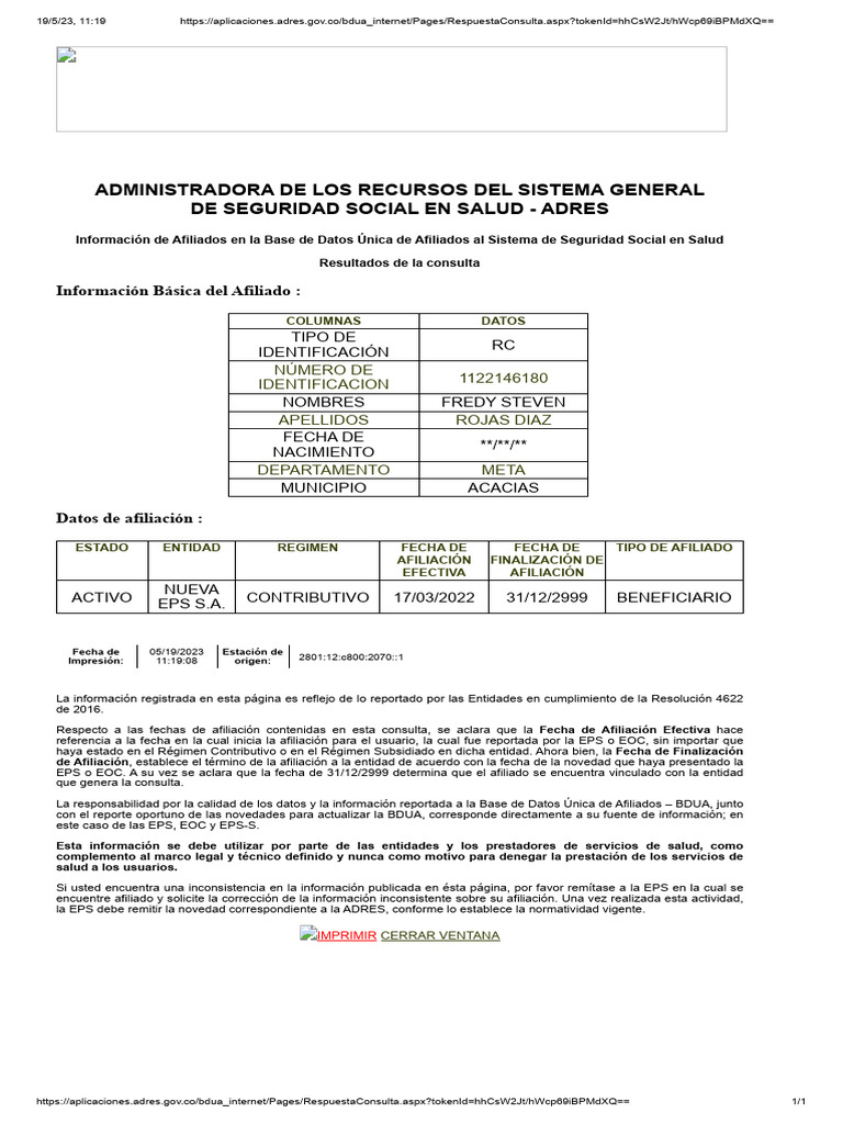 Fosyga - Fredy Steven Rojas | PDF