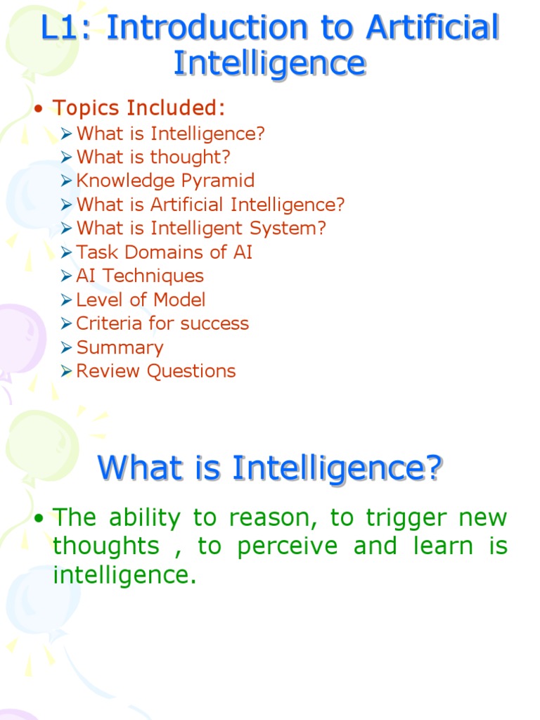 Introduction to Artificial Intelligence Concepts | PDF | Artificial ...