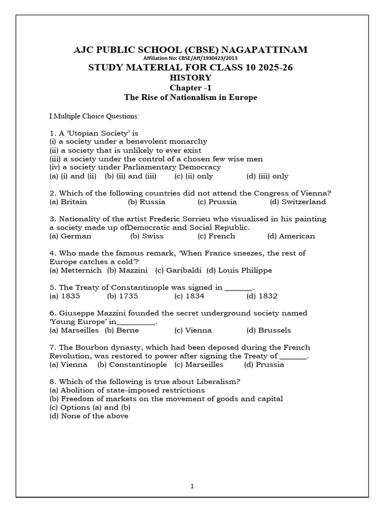 Study Material For Class 10 2025-26 | PDF | Printing Press | Soil