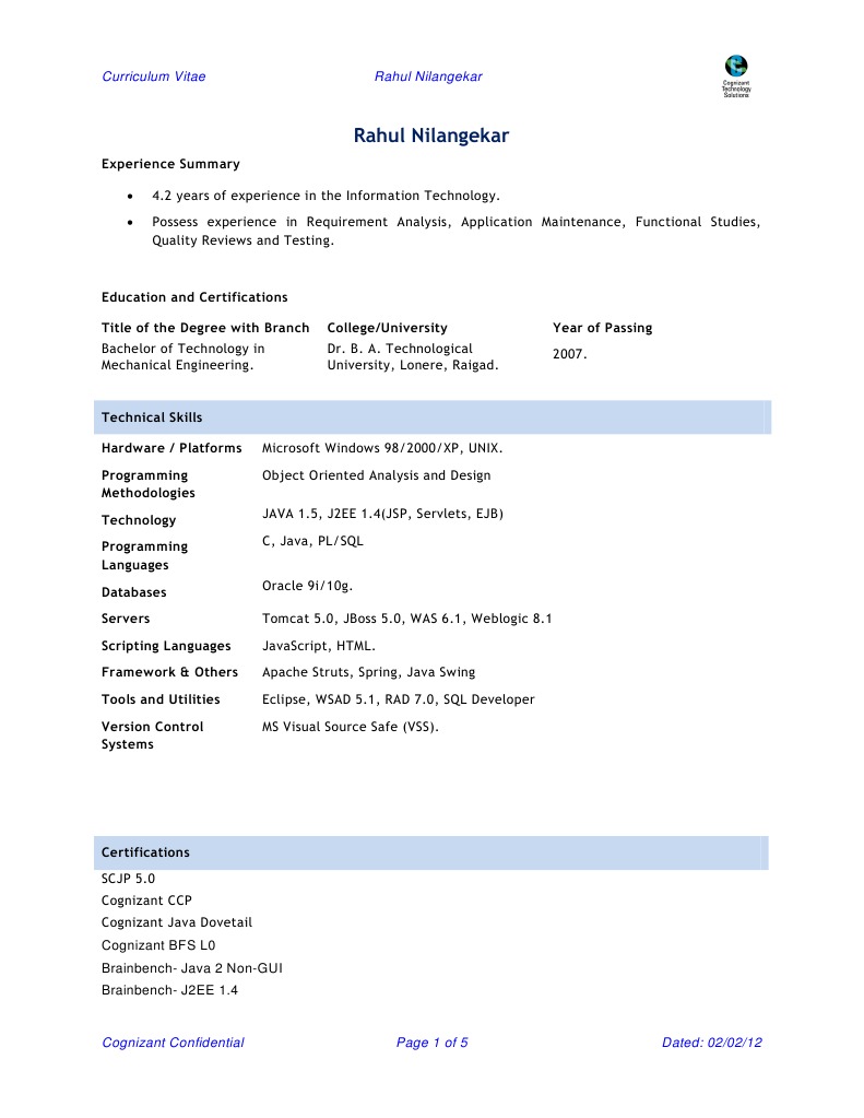 Rahul Nilangekar 172979 Resume | PDF | Java Server Pages | Java ...