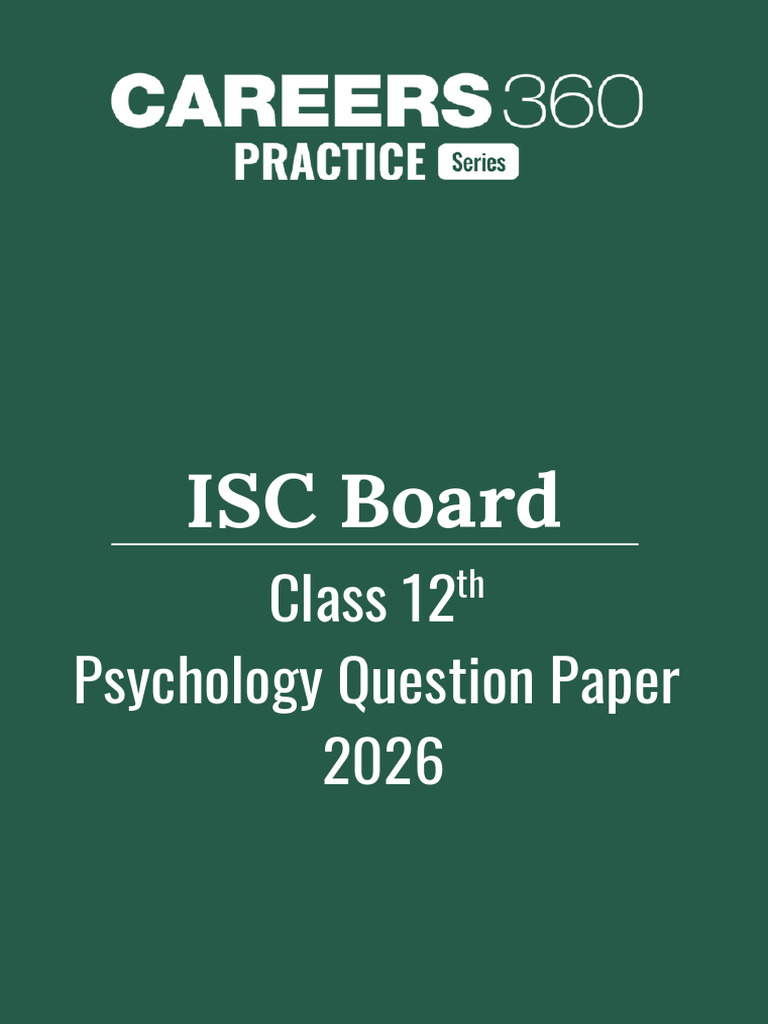 ISC Class 12 Psychology Question Paper 2026 - 1771263044800 | PDF