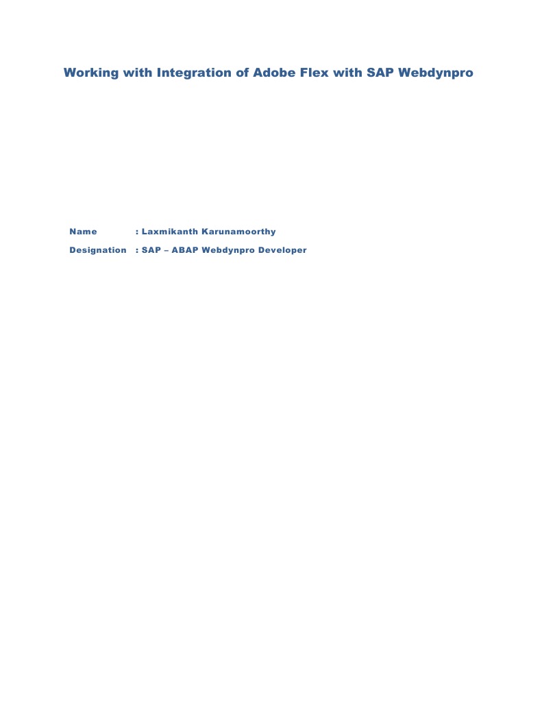 Working With Integration of Adobe Flex With SAP Webdynpro | PDF ... Working With Integration of Adobe Flex With SAP Webdynpro | PDF ...