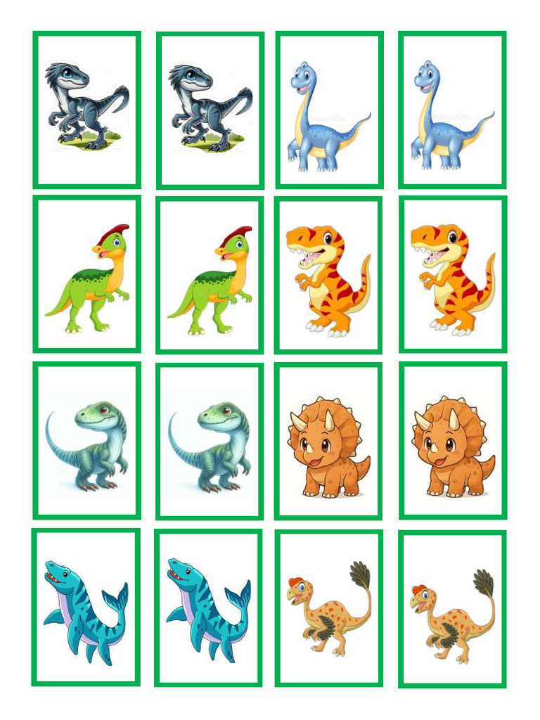 Tarjetas de Dinosaurios | PDF