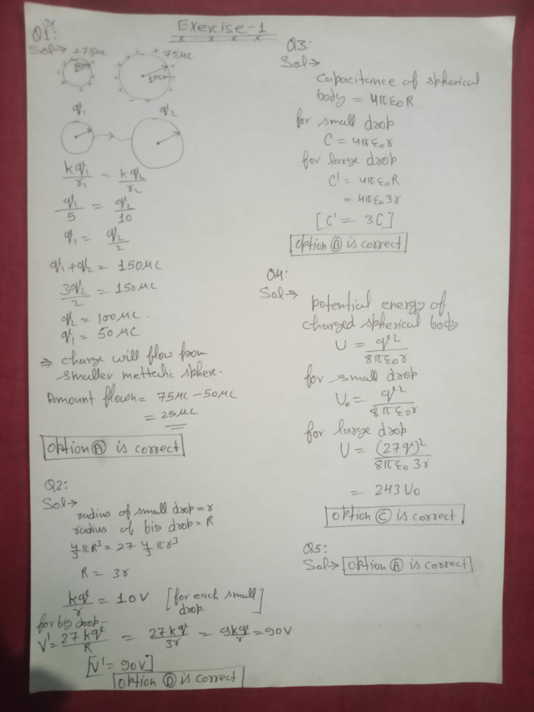 Capacitance Ex - 1 Objective | PDF
