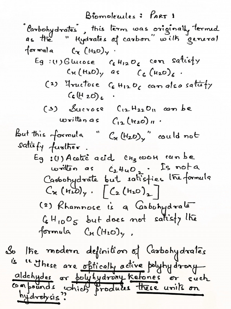 Biomolecules Class 12 Isc Notes 18-Nov-2025 19-58-51 | PDF