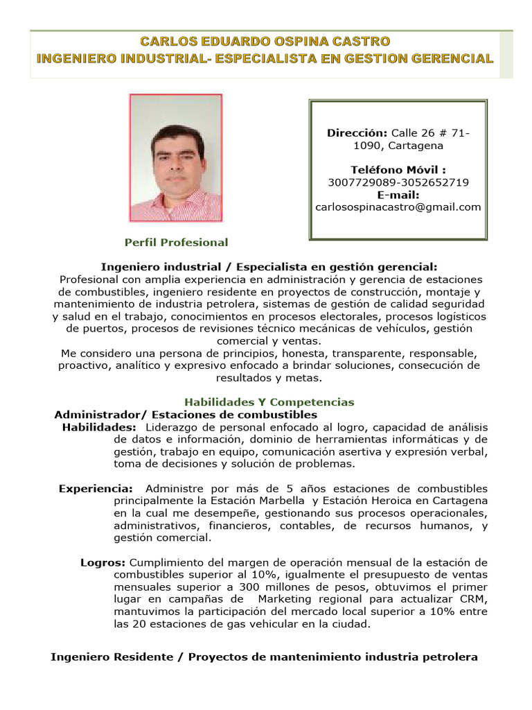 Cv Carlos Eduardo o Spin a Castro | PDF | Microsoft | Sistema de manejo ...