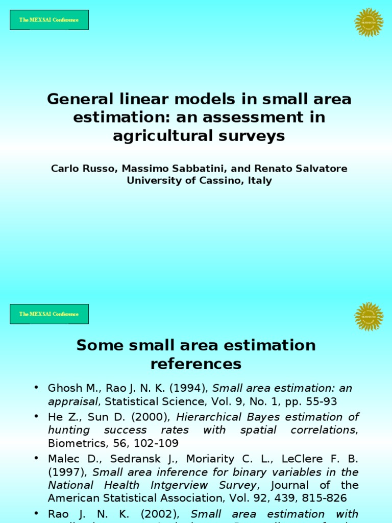 General Linear Models in Small Area Estimation: An Assessment in ...