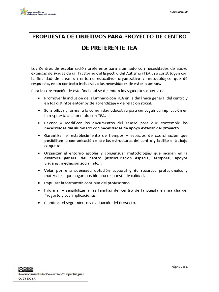 Propuesta de Objetivos Para Proyecto Preferente Tea | PDF
