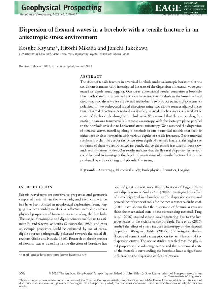 Dispersion of Flexural Waves in A Borehole With A | PDF