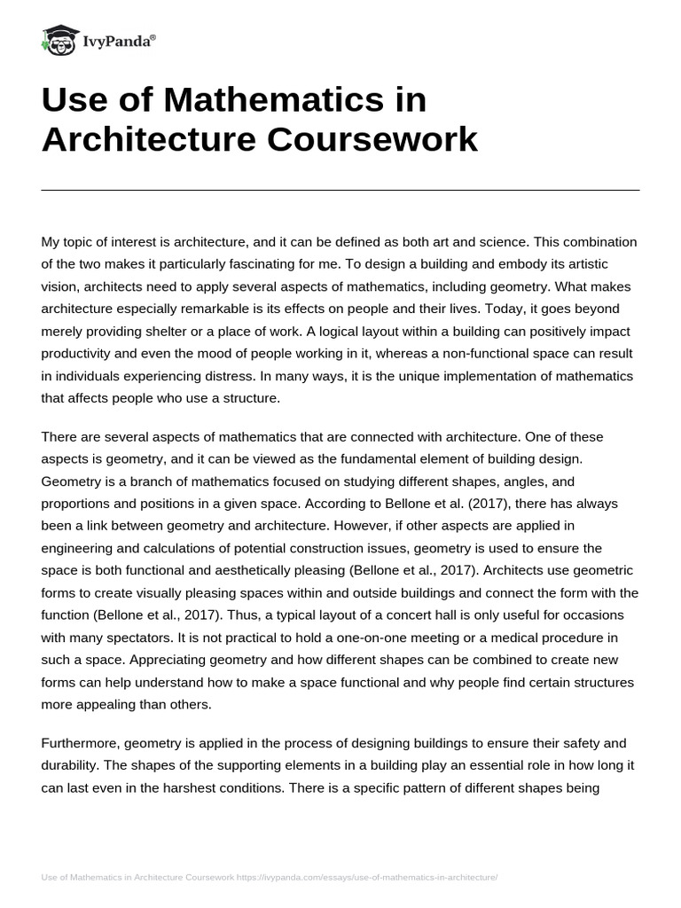 Use of Mathematics in Architecture | PDF | Geometry | Space