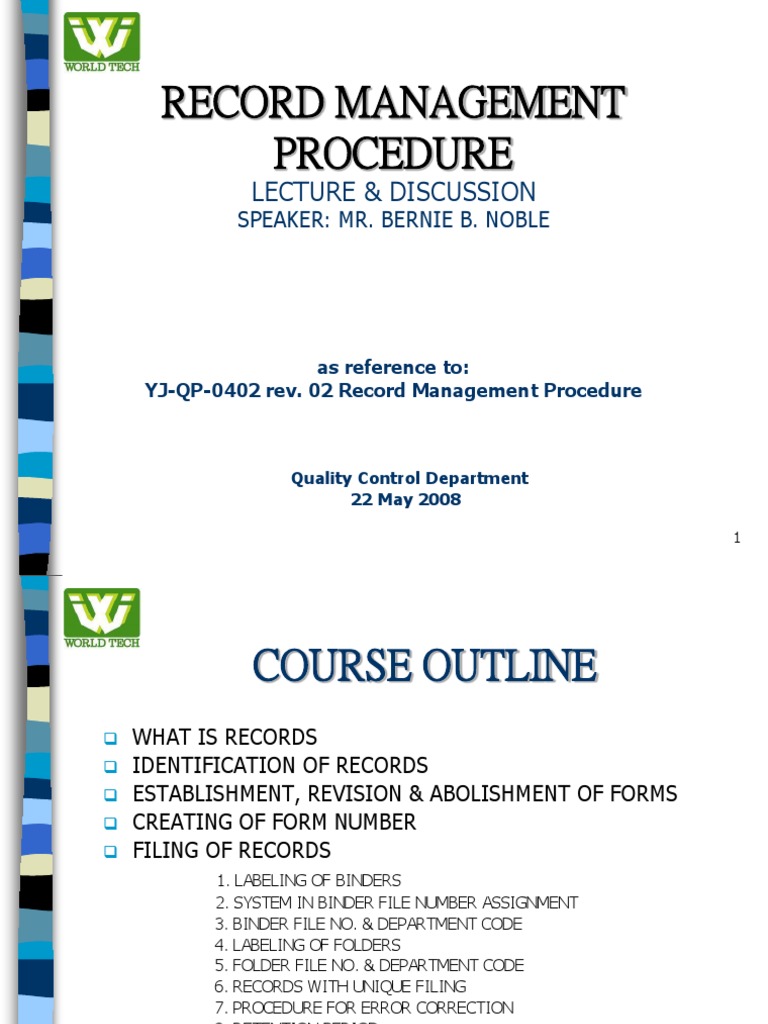 Record Management Procedures | PDF | Government Information | Government