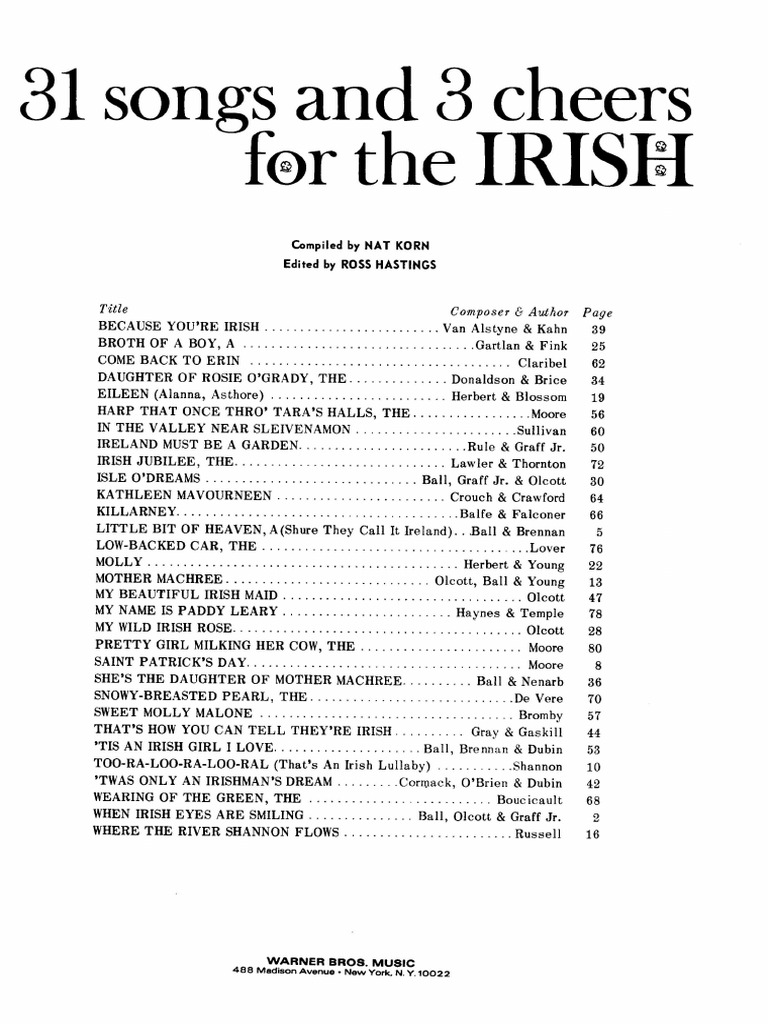 Irish Songs | PDF