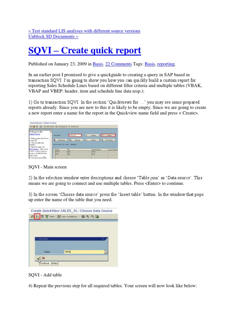 Sqvi Create Quick Report Test Standard Lis Analyses With Different Source Versions Unblock Sd