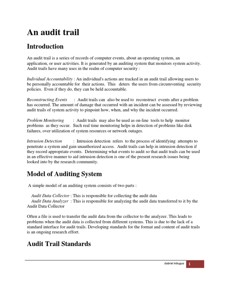 An Audit Trail | PDF | Peer To Peer | File Format