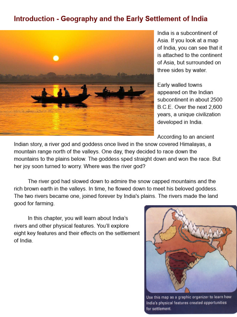 13 - Introduction - Geography and The Early Settlement of India | PDF