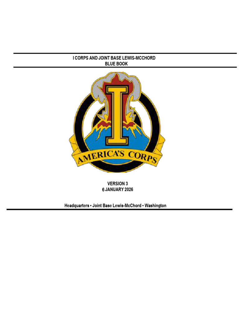 I Corps Blue Book | PDF