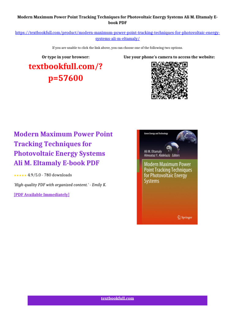Modern Maximum Power Point Tracking Techniques For Photovoltaic Energy ...