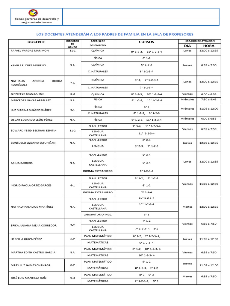 Horario Apf 2026 | PDF