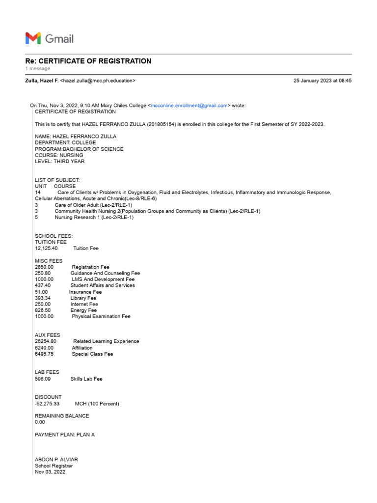 Gmail - Re Certificate of Registration | PDF