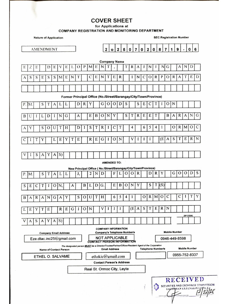 Sec Cover Sheet | PDF