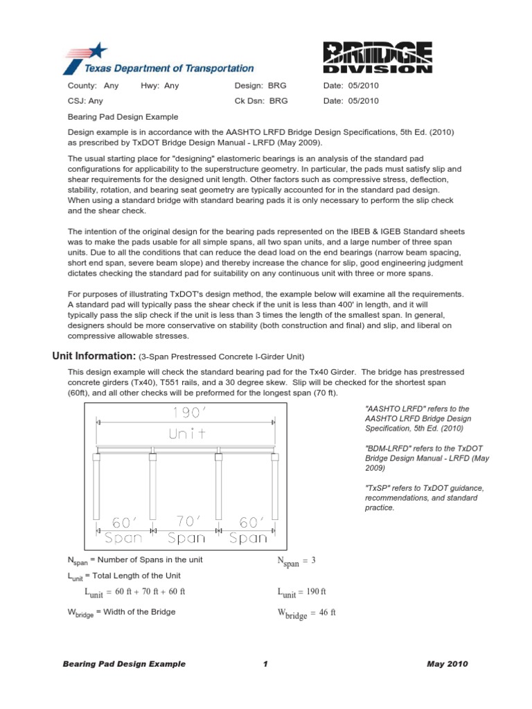 Elastomeric Bearing Pad Design Guide | PDF | Beam (Structure) | Stress ...