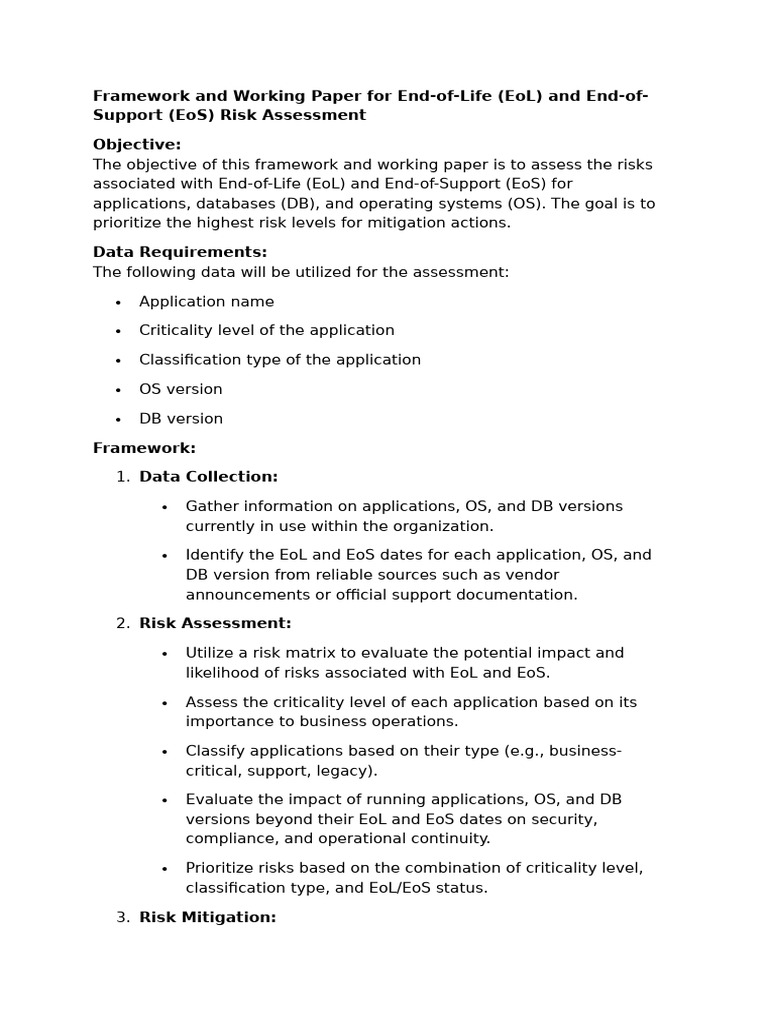 Framework and Working Paper For End | PDF | Risk Assessment | Risk