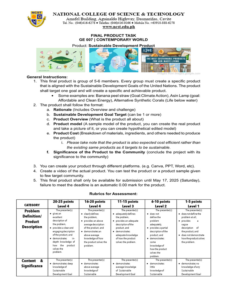Ge 007 Contemporary World Final Product Task | PDF