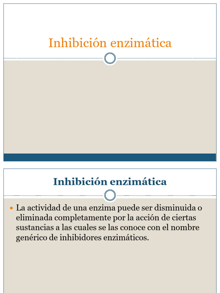 Inhibición | PDF | Inhibidor de la enzima | Enzima