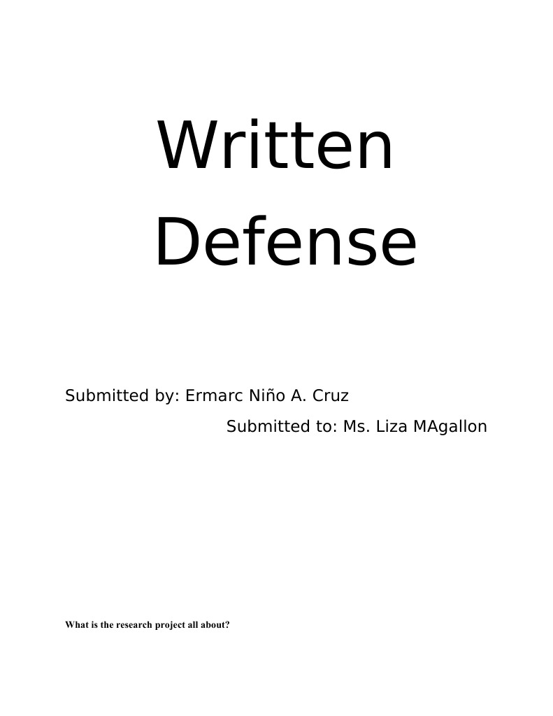 Written Defense | PDF