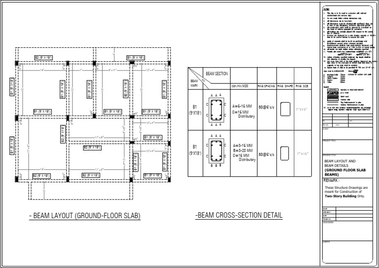 Beam Layout (Ground Floor Slab) | PDF