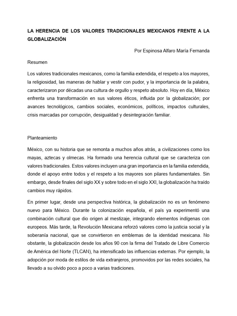Espinosa Alfaro Maria Fernanda Ensayo | PDF | México | Globalización
