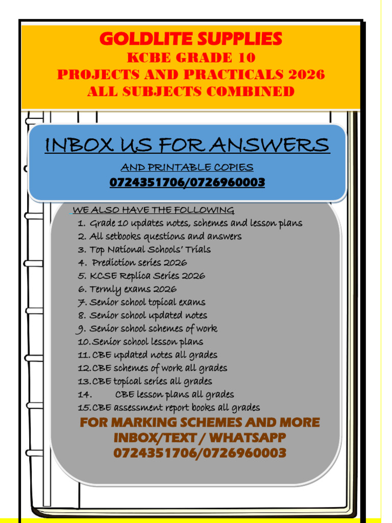 Kcbe Grade 10 Projects and Practicals | PDF | Periodic Table | Aviation