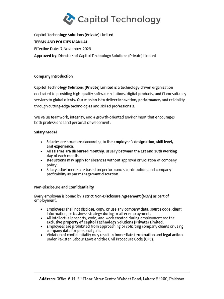 Capitol Technology Terms and Polices | PDF | Non Disclosure Agreement ...